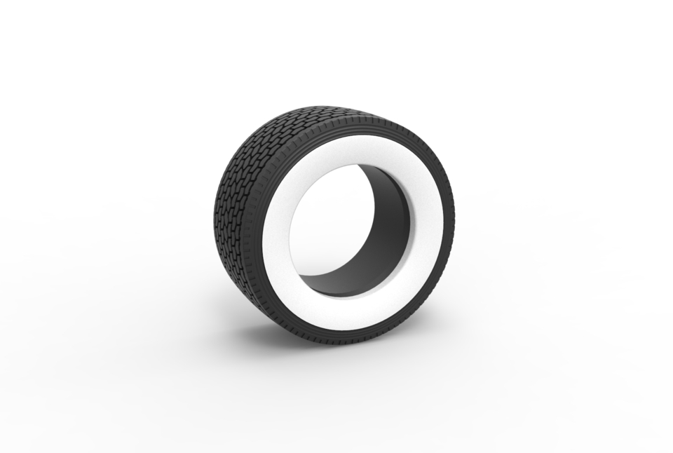 Super single semi Whitewall tire Scale 1:25