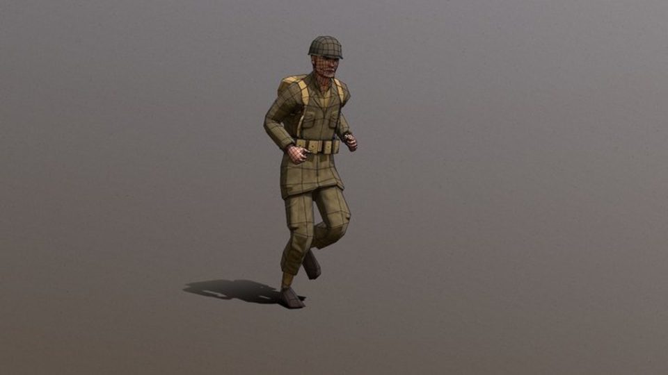 Super Low Poly US WW2 GI soldier Character Model