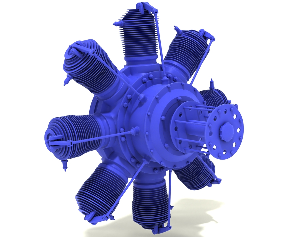 Rotary engine Gnome Monosoupape 3D print ready