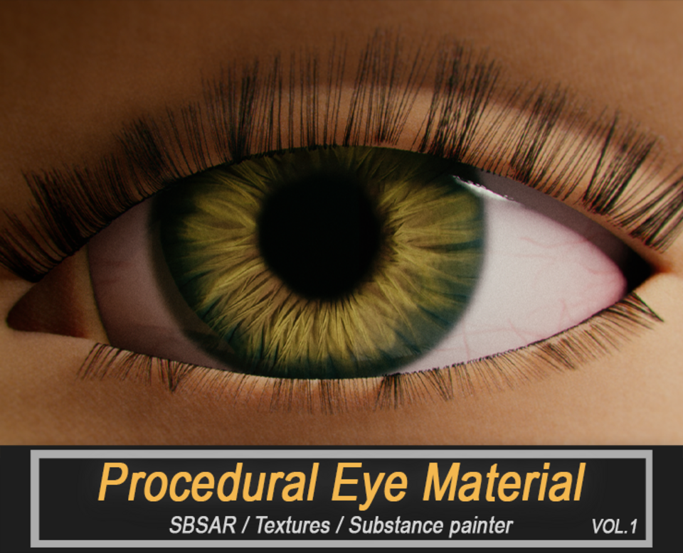 Procedural Eye Material (SBSAR+Textures) vol.1