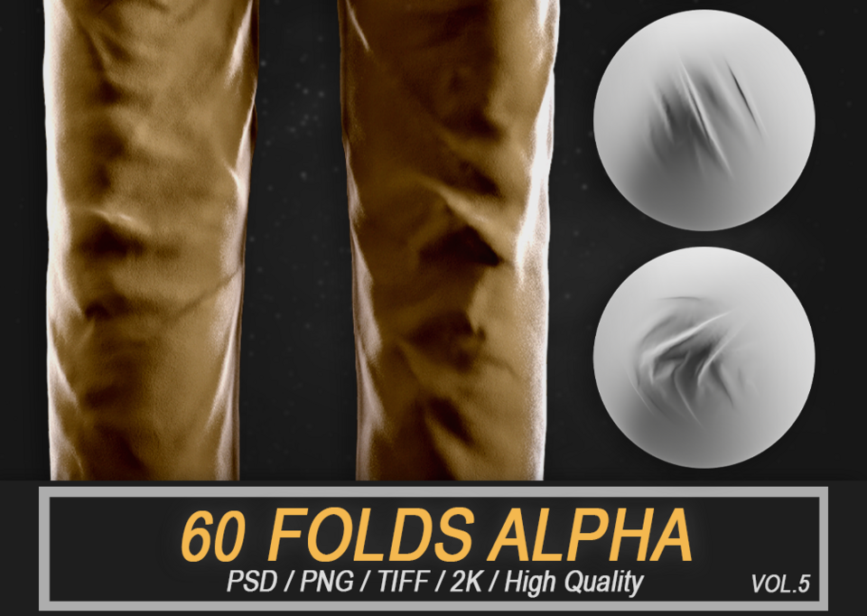60 Wrinkles / Folds Alpha ( PSD / TIFF / PNG )