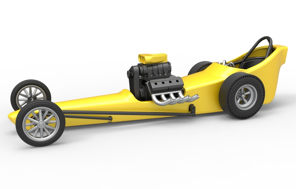 Front engine dragster with shell V3 Scale 1:25