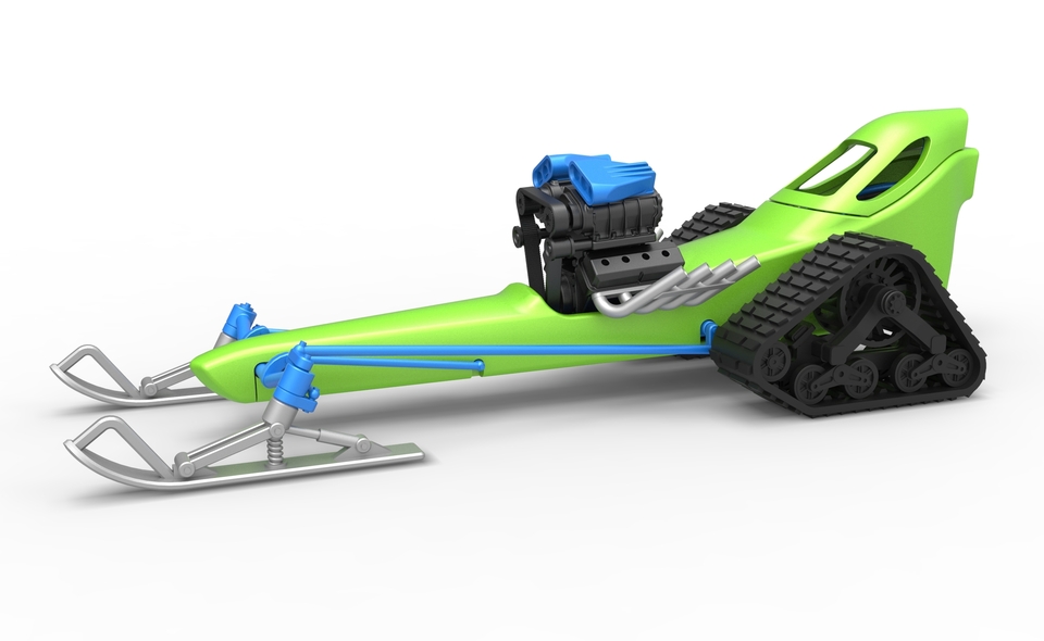 Front engine old school snow dragster V2 1:25