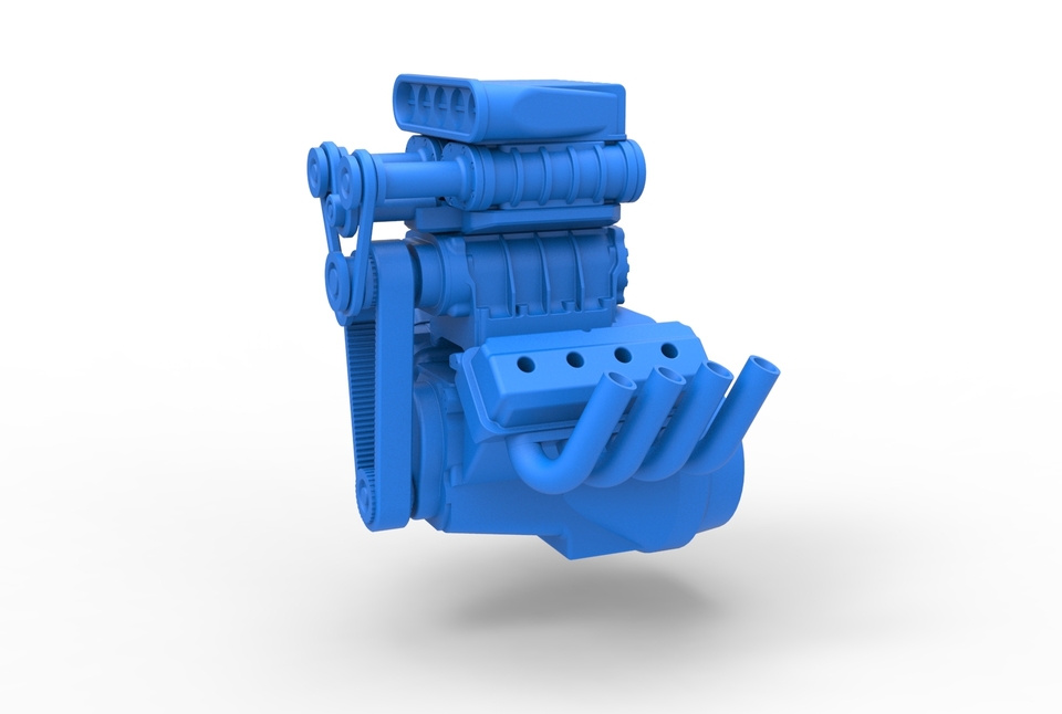 Engine V8 with triple supercharger V2 Scale 1:25