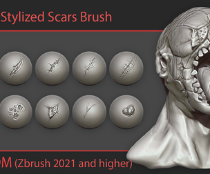 Wounds and Scars Maker 300 ZBrush Brushes