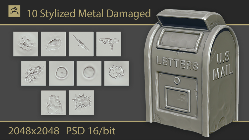 Stylized Metal Damaged Alphas