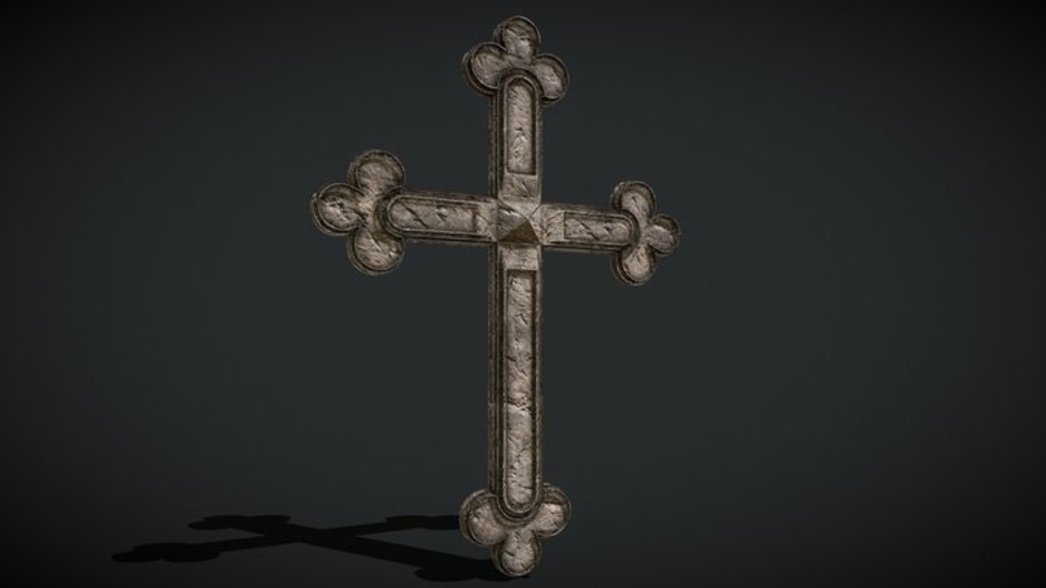 Medieval Stone Wall Cross