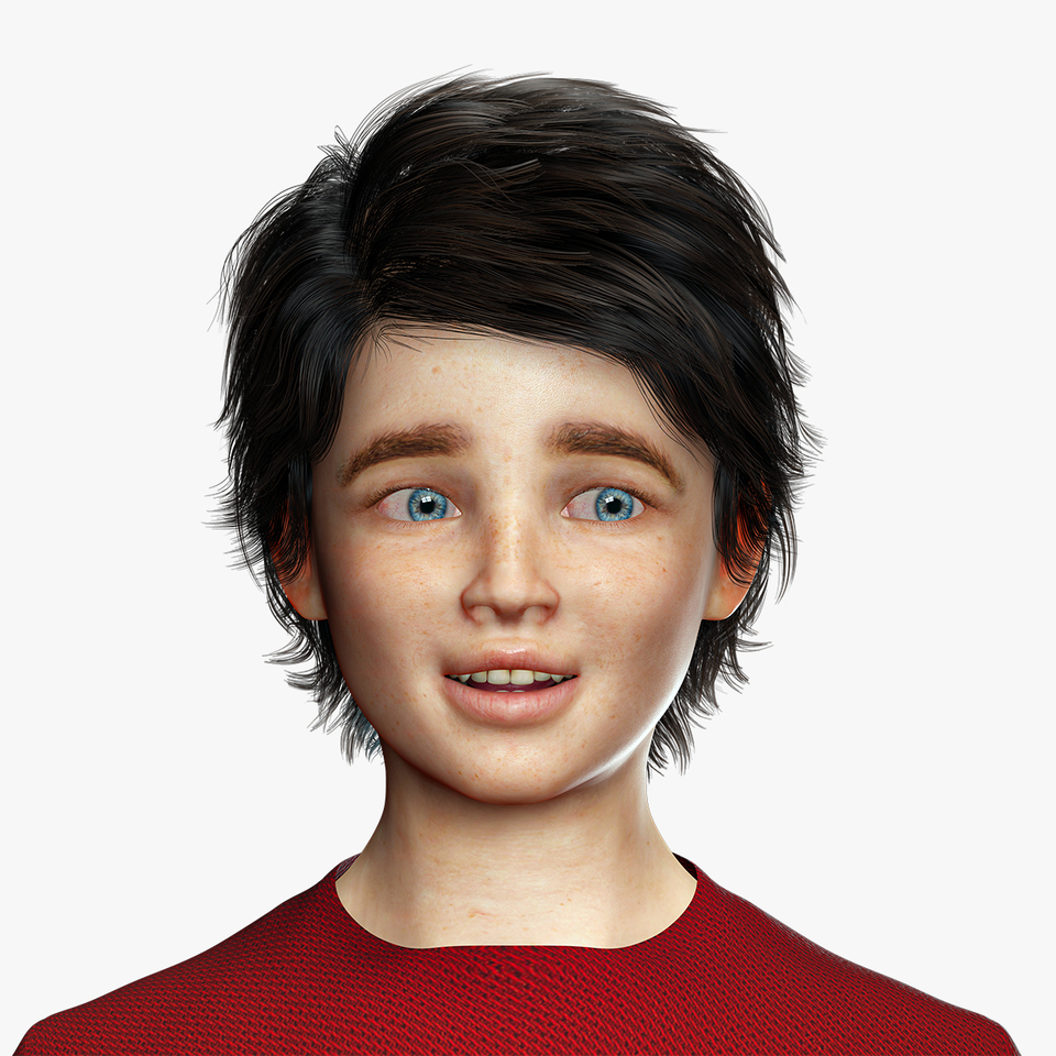 Realistic Boy Child Low-poly