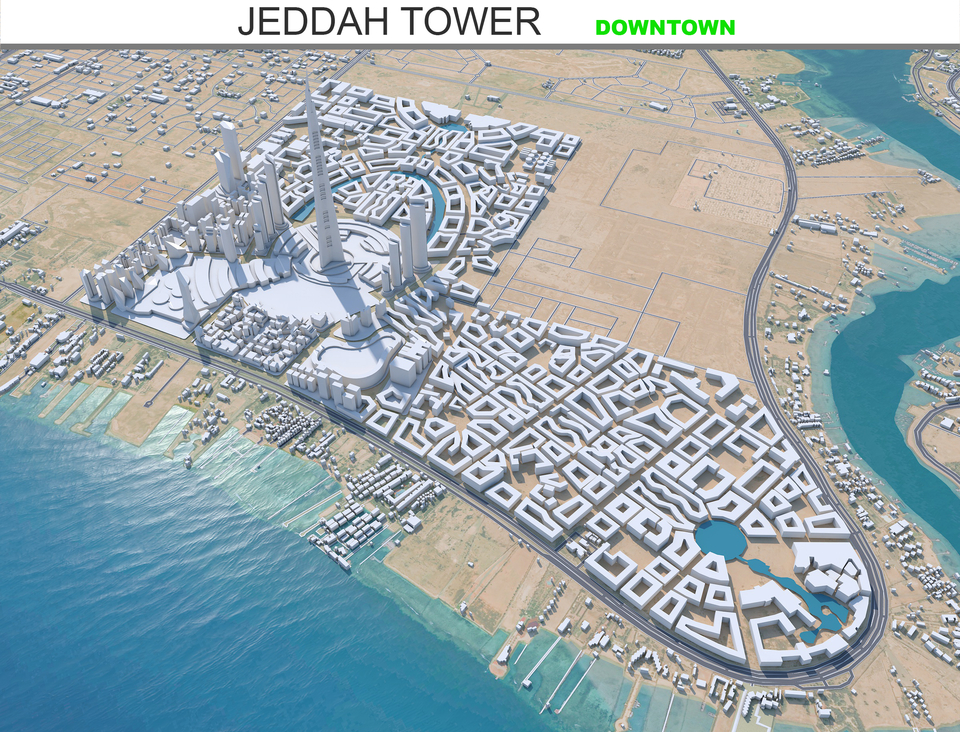 Jeddah Tower 3d model 10km