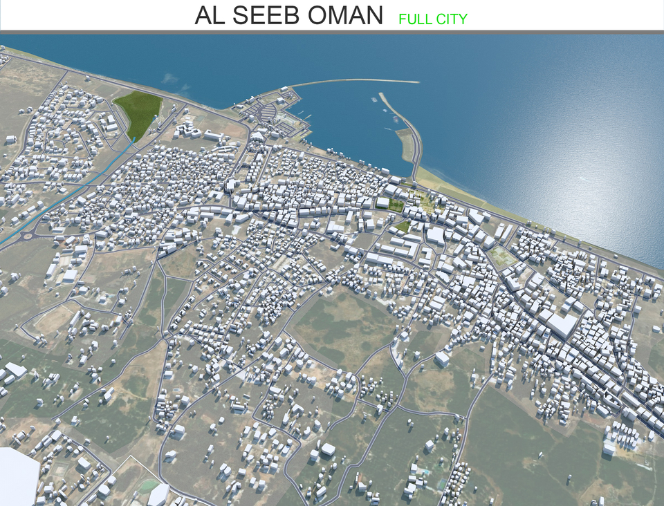 Al Seeb City Oman 3d model 40km