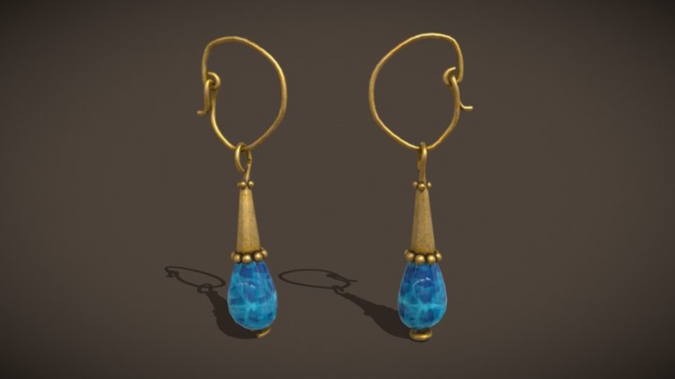 Blue Calcite Hanging Earrings
