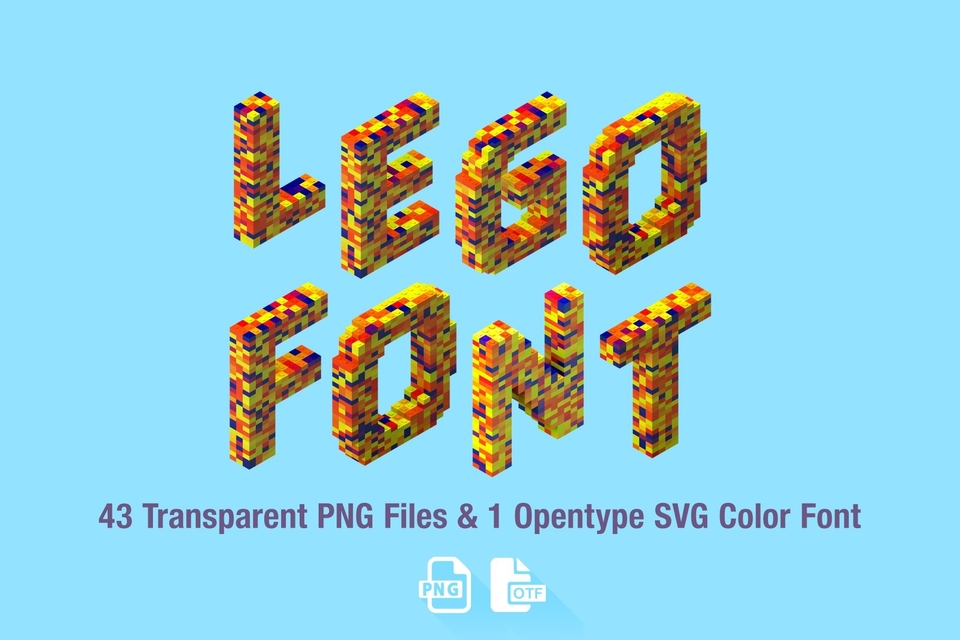 MS Lego Opentype SVG Bitmap-Color Font&PNG Files