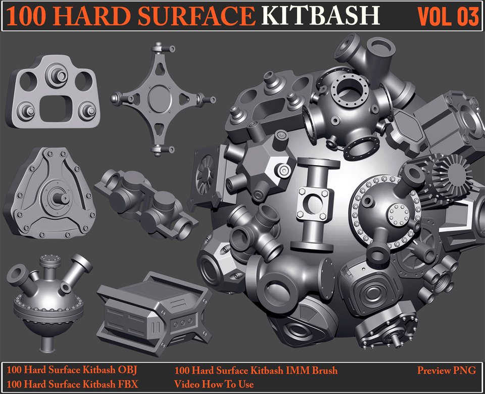 100 Hard Surface KITBASH VOL 03