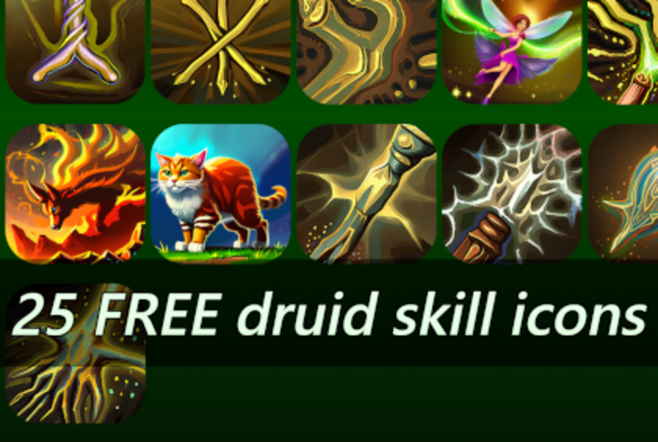 25 FREE druid skill icons