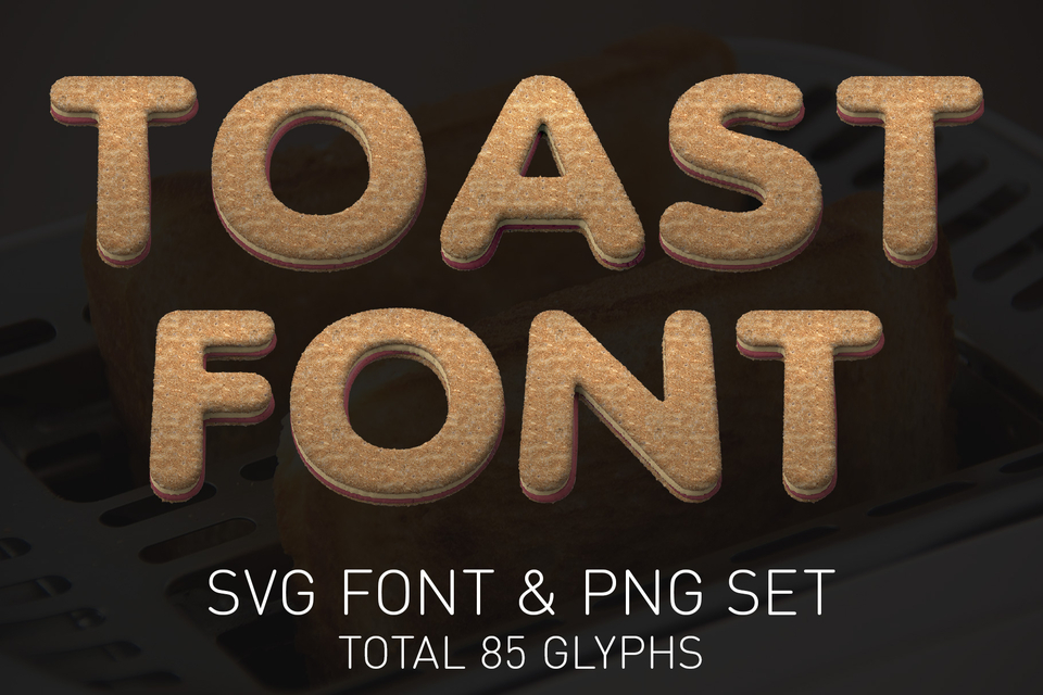 Toast Color Bitmap Font and PNGs