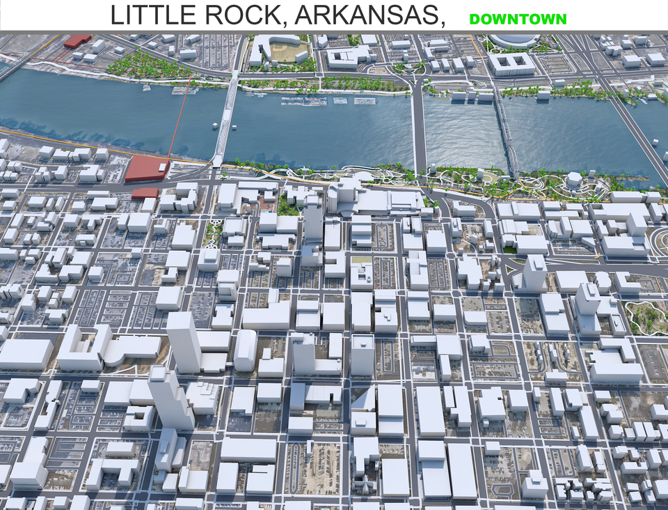Little Rock Downtown city Arkansas USA 6km