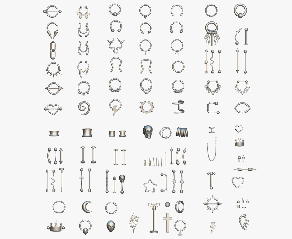 Piercing Mega Pack - 100 Pieces in 1