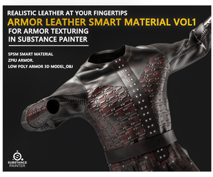 31 Armor Leather (Textures+SBSAR)+Outfit Model