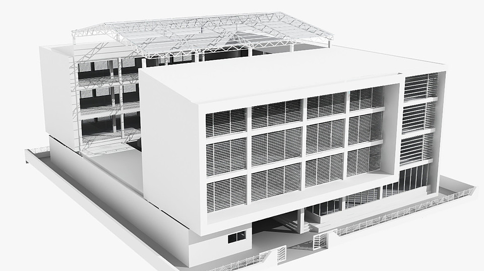 Low rise office building with courtyard