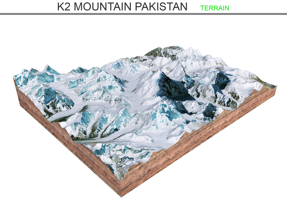 K2 Mountain Pakistan Terrain 3d model