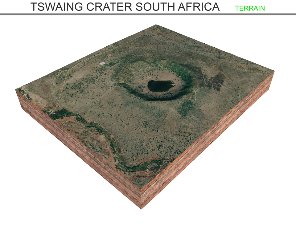 Tswaing Crater South Africa Terrain 3d model
