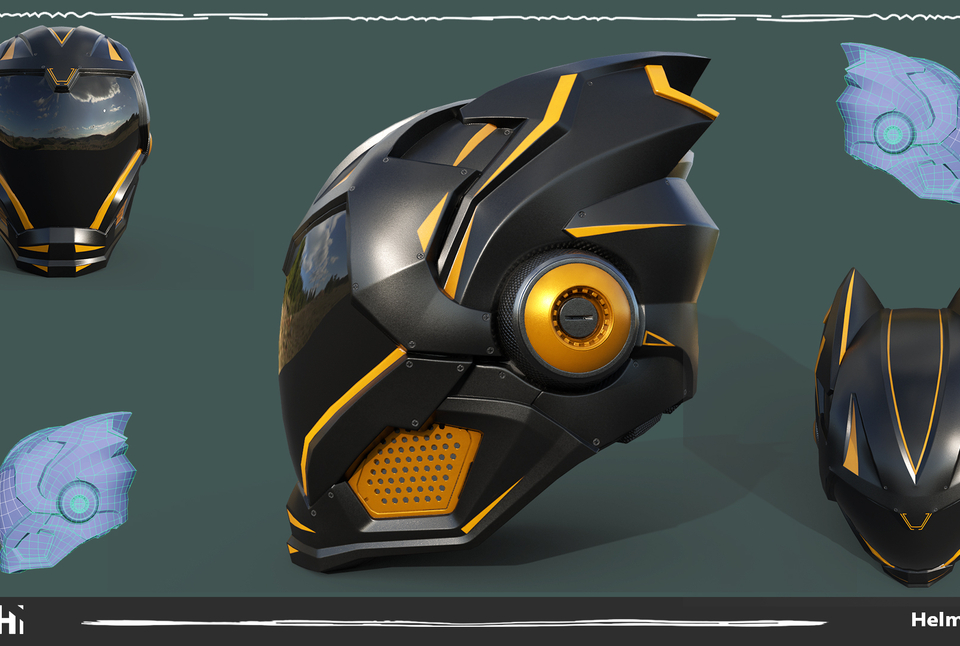 Helmet Biker Game Asset