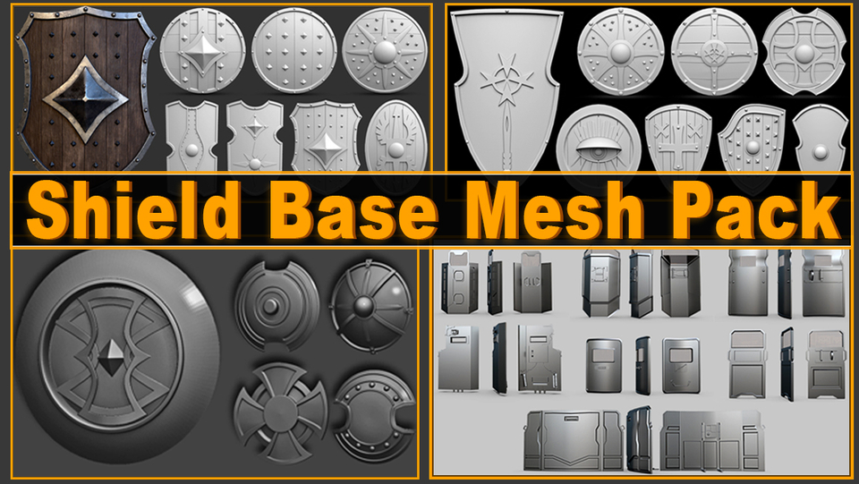 60+ Shield Base Mesh Pack