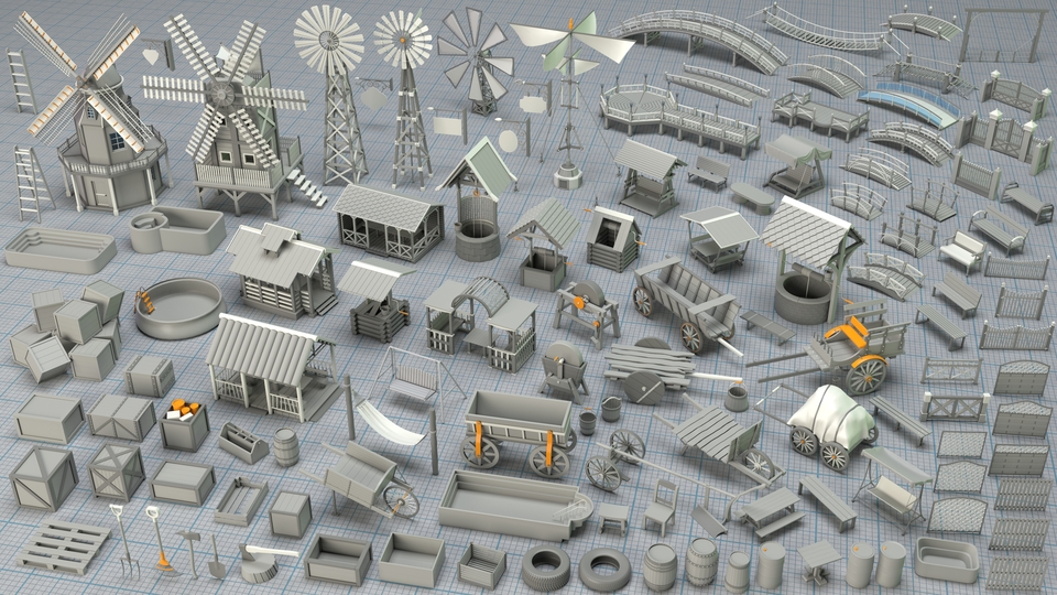 Environment Props - Collection 1 - 122 pieces