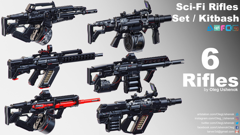 Sci-Fi Rifles Set / Kitbash