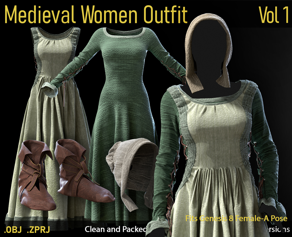 Medieval Women Outfit-Vol01