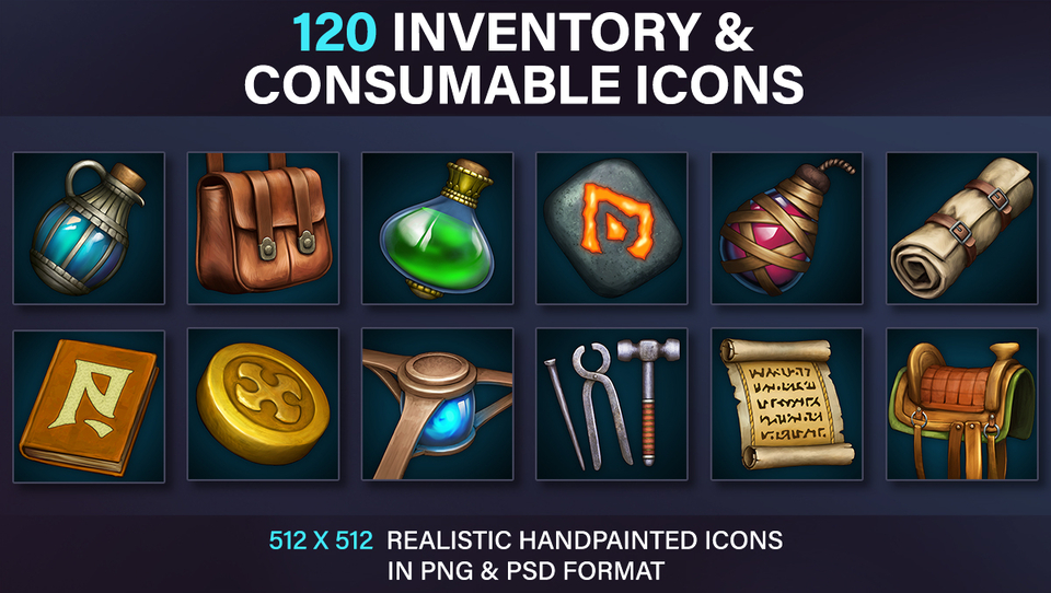 Inventory Potion Food And Consumable Icons