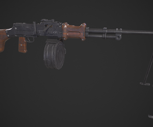 RPD Light Machine Gun PBR Low-poly 3D model