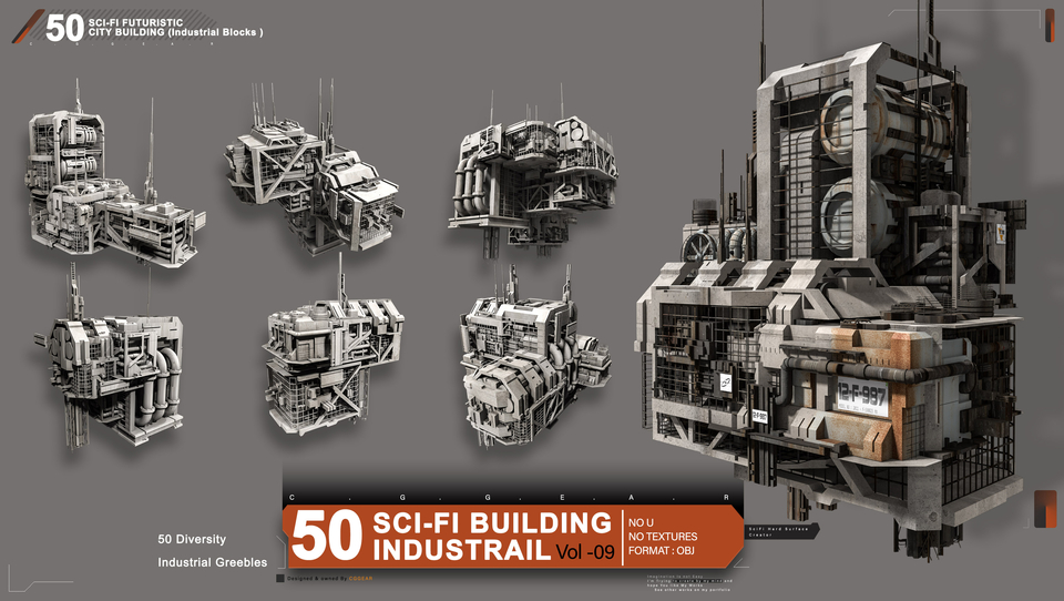 FUTURISTIC Sci fi Industrial Building VOl 9