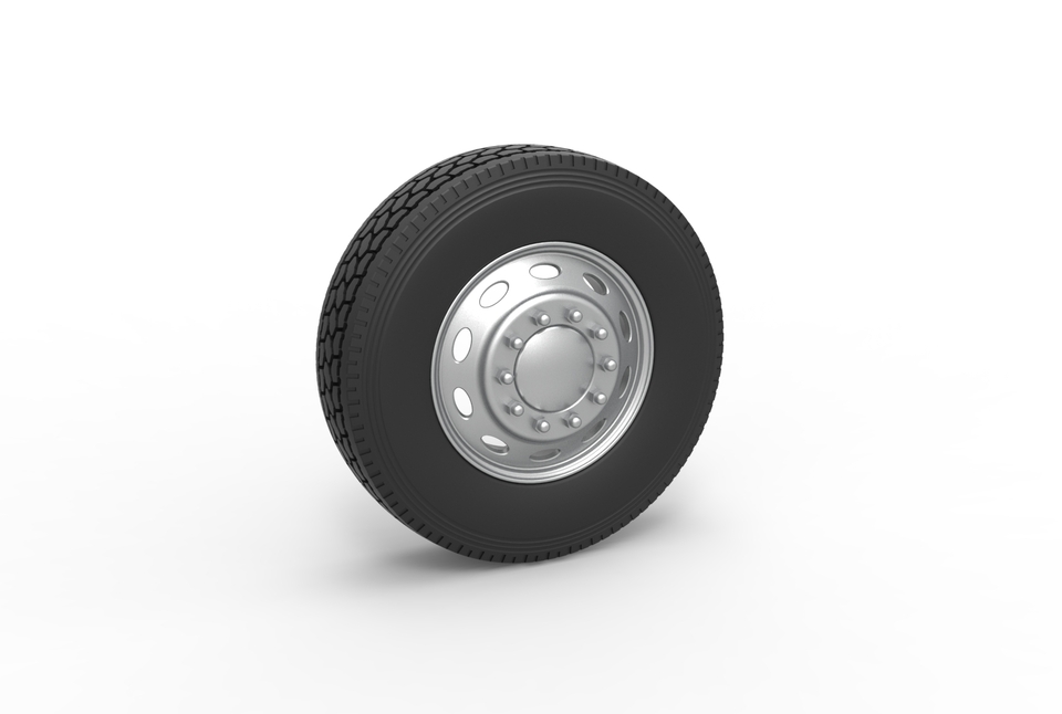 10 Oval Hole Front wheel of semi truck 1:25