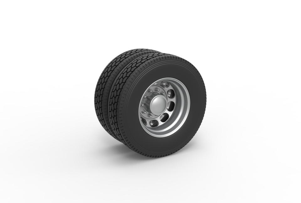 Rear custom wheel of semi truck V4 Scale 1:25