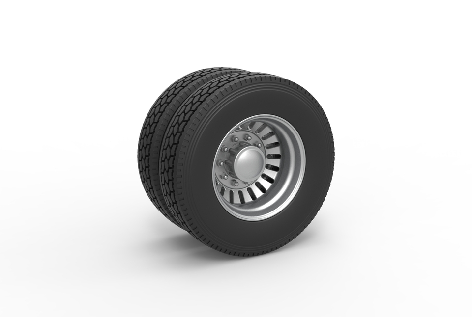 Rear custom wheel of semi truck V12 Scale 1:25