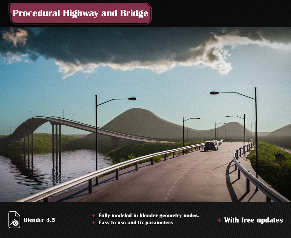 Procedural Highway and Bridge Generator