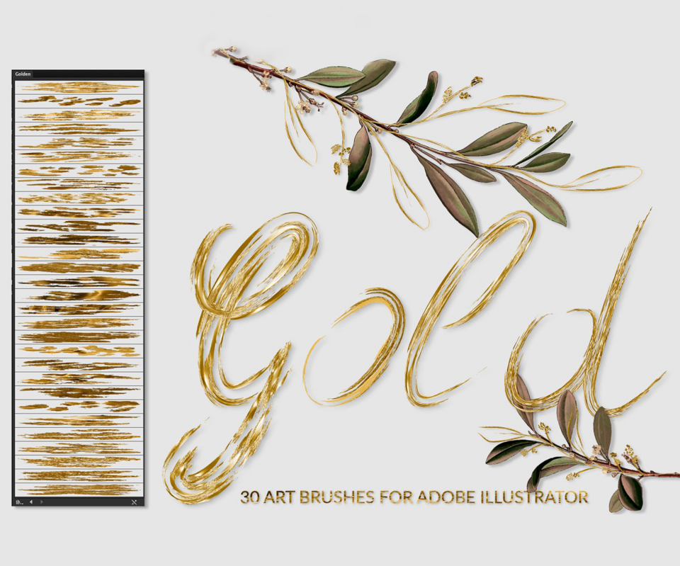 Gold Illustrator Brushes