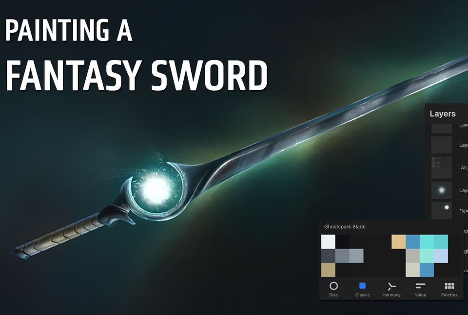 Painting a Fantasy Sword (Brushset Included!)
