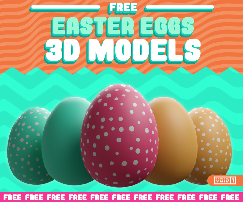 FREE Easter Eggs 3D Models
