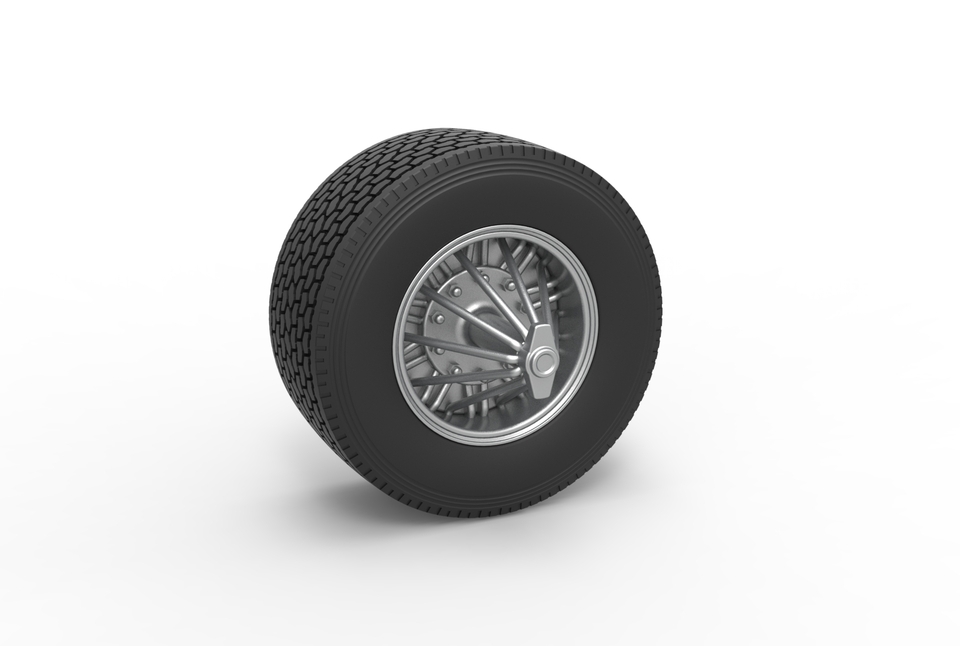 Super single custom Slab wheel of semi truck 1:25