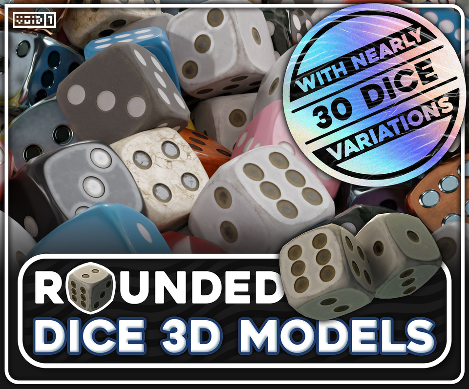 Rounded Dice 3D Models