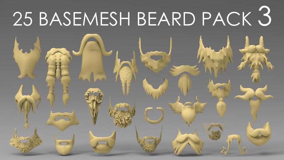 25 basemesh beard pack 3