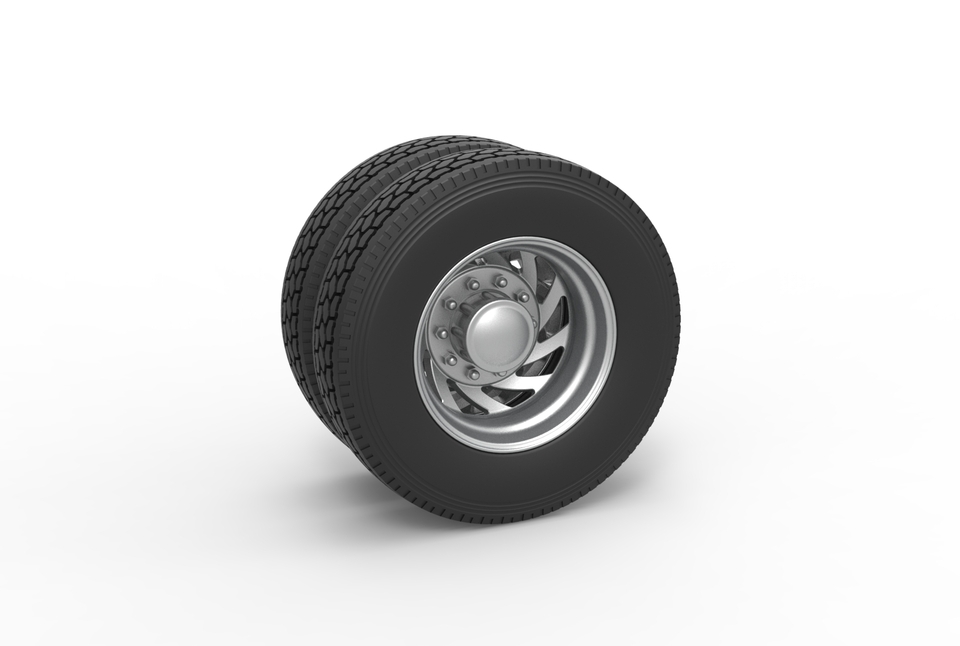 Rear custom wheel of semi truck V24 Scale 1:25