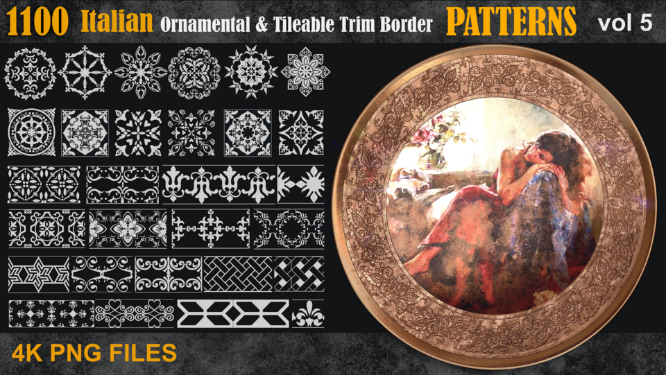 1100 Italian Ornamental & Tileable Trim vol5