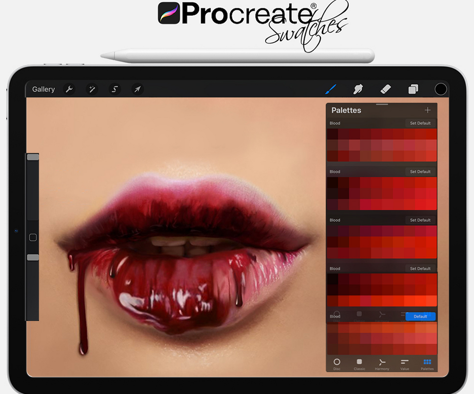 Blood Swatches for Procreate