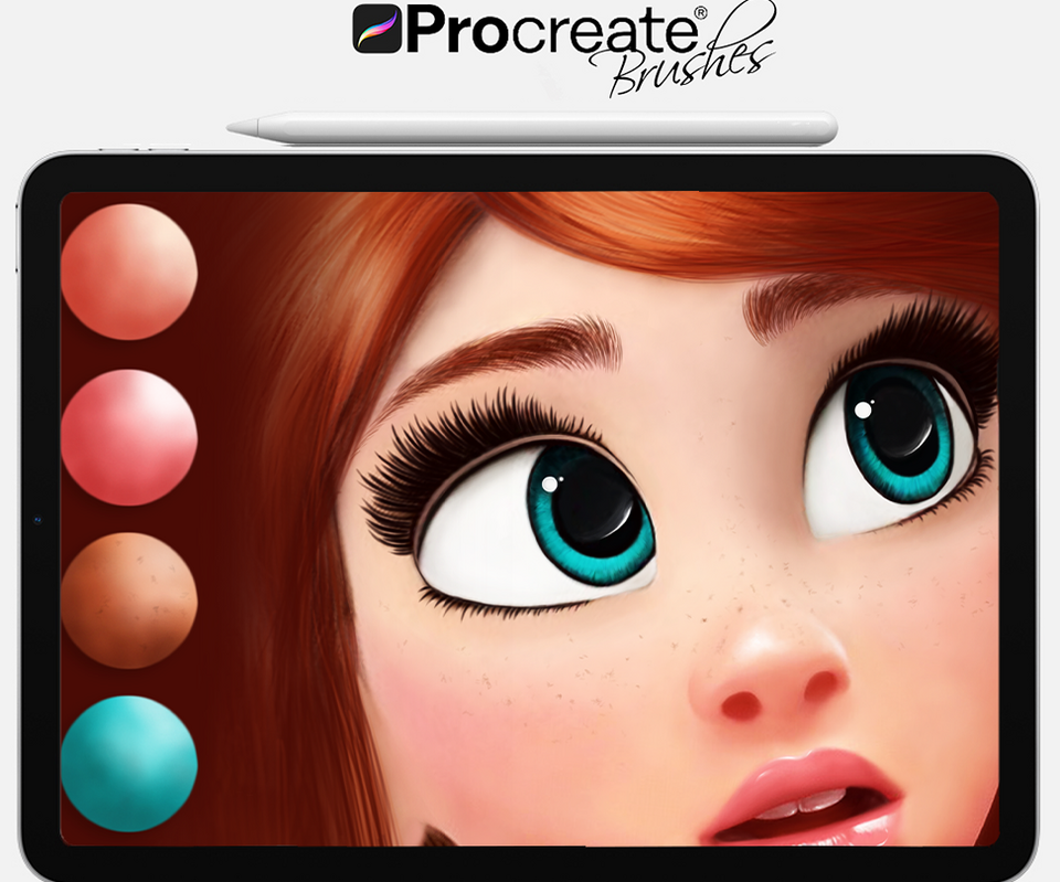 Cartoon Portrait Brushes & Swatches for Procreate