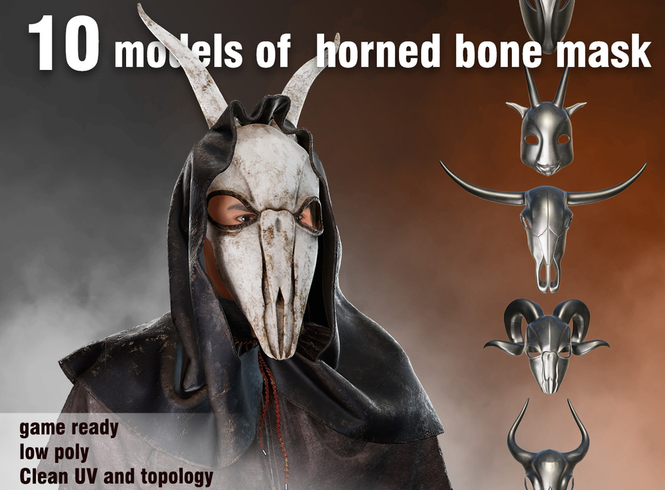 Horned bone mask