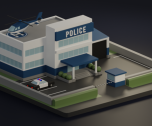 Police Station Low Poly