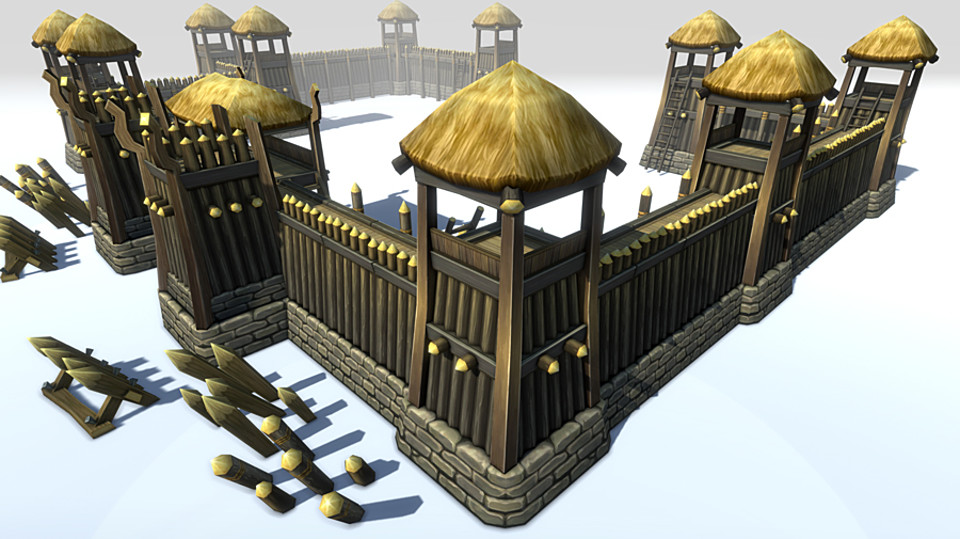 Low Poly Wood Fortifications